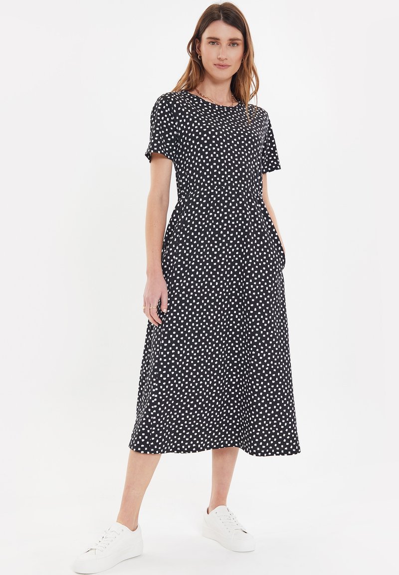 Threadbare DANNI - Robe en jersey - black spot/noir - ZALANDO.FR