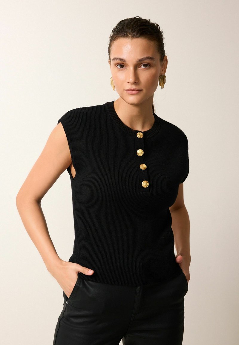 Next GOLD BUTTON - T-Shirt basic - black/schwarz - Zalando.de