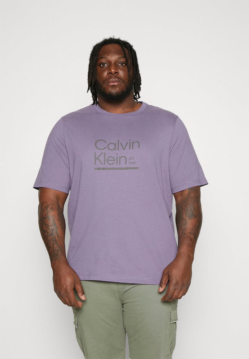 Calvin Klein LINE LOGO - Camiseta estampada - cadet/lila - Zalando.es