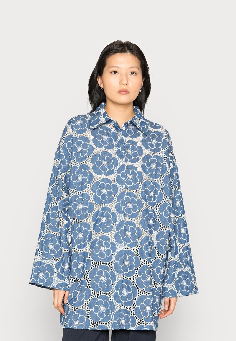 Samsøe Samsøe JIMEA SHIRT - Blúz - blue flower/kék - Zalando.hu