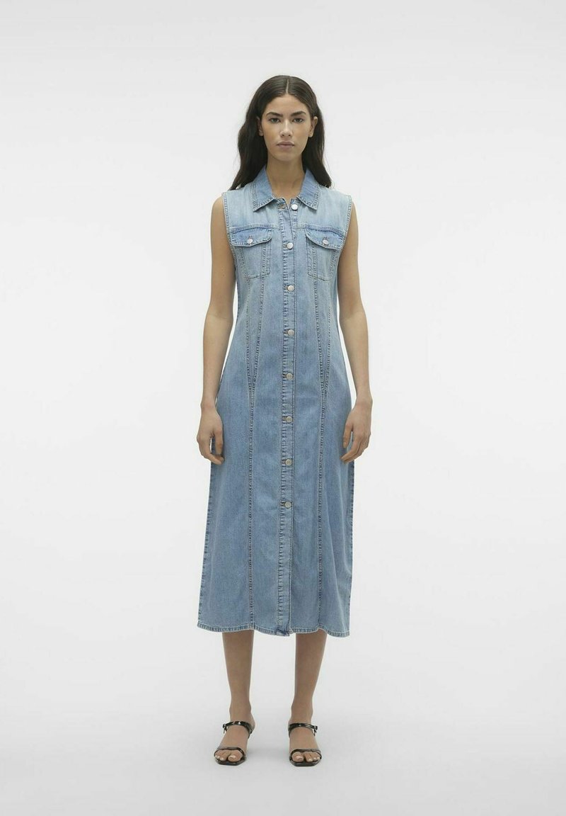 Vero Moda VMZADIE - Denim dress - light blue denim/light-blue denim ...