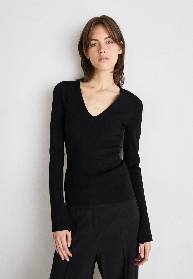 BOSS FRITZIE - T-shirt à manches longues - black/noir - ZALANDO.FR