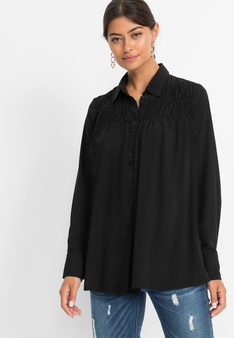 bonprix Hemdbluse - black/schwarz - Zalando.ch