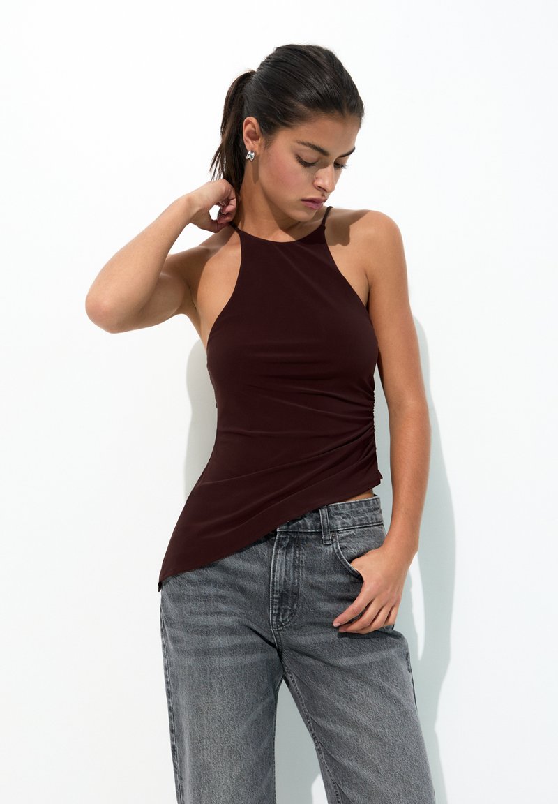 PULL&BEAR WITH STRAPPY BACK - HALTER - Top - brown/brun - Zalando.dk