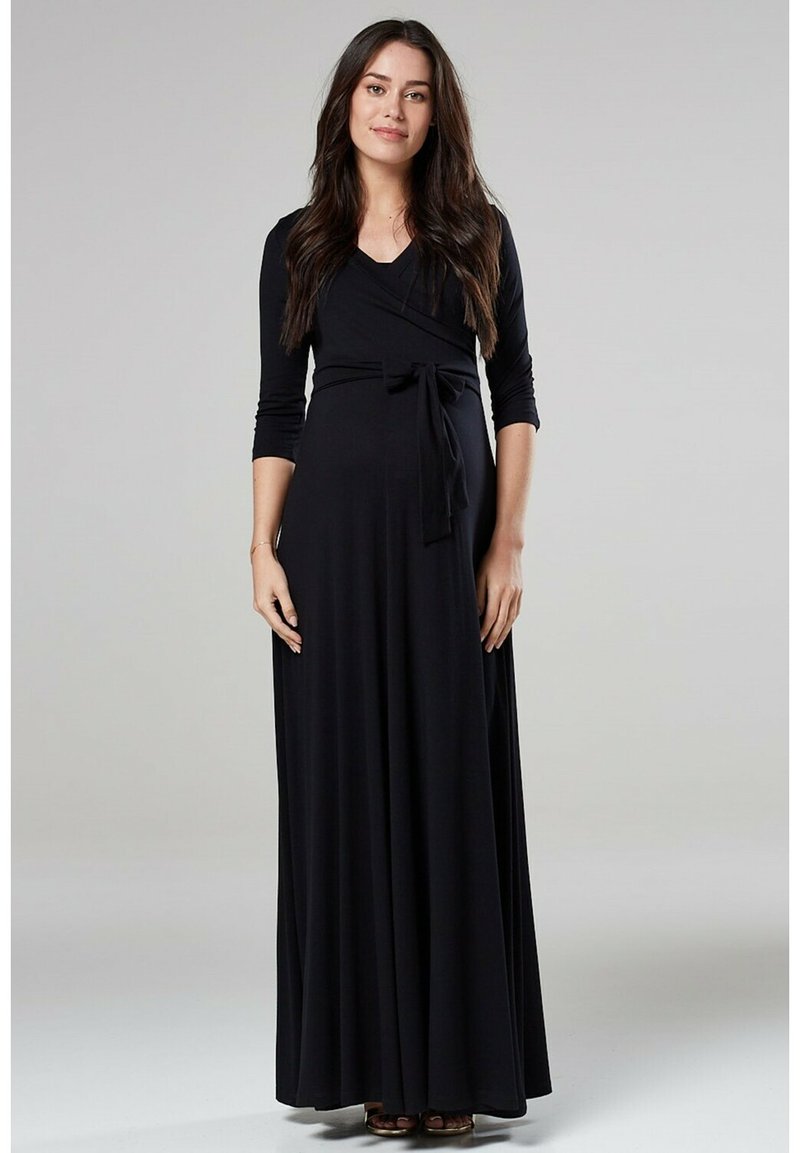 Happy Mama NURSING - Robe longue - black/denim noir - ZALANDO.FR