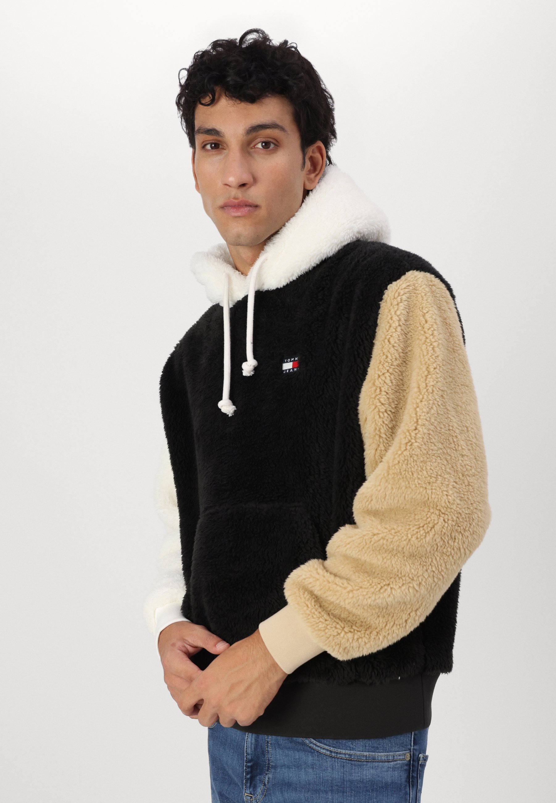 Tommy Jeans FLUFFY HOODIE Kapuzenpullover black schwarz Zalando