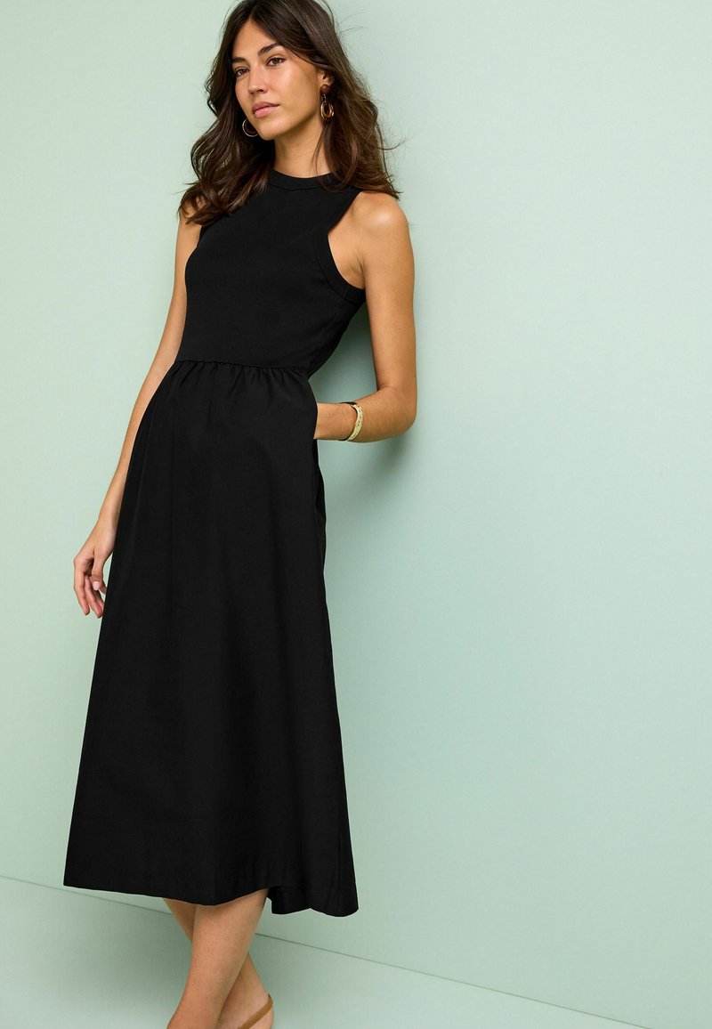Next RIBBED SLEEVELESS VEST POPLIN MIX MIDI DRESS - Robe de jour ...