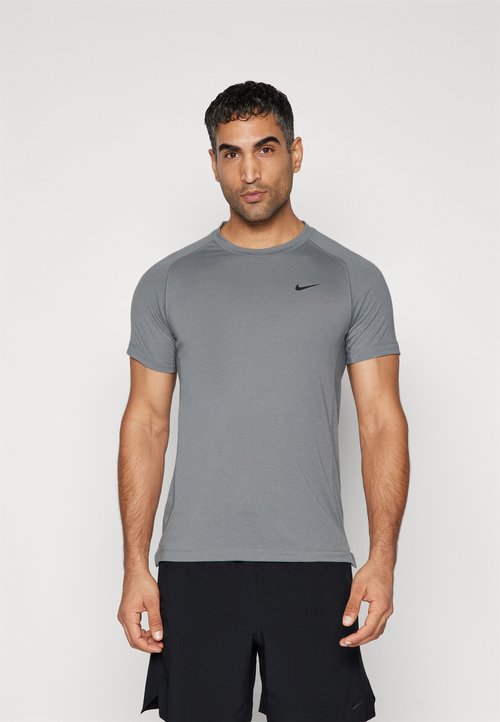 Nike Performance Slim Top Sport T Shirt Black White Schwarz
