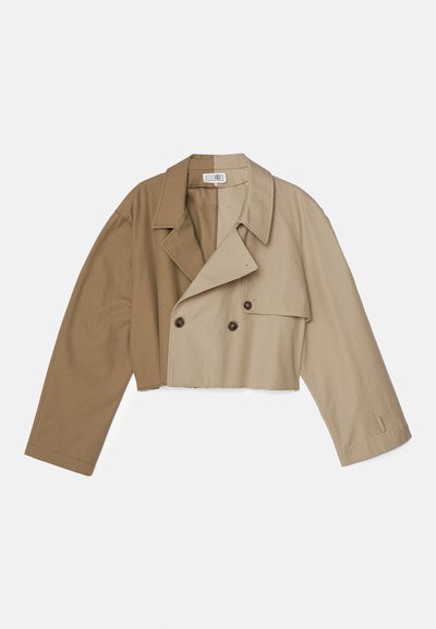 MM6 Maison Margiela Summer jacket - mud brown/sand beige/beige ...