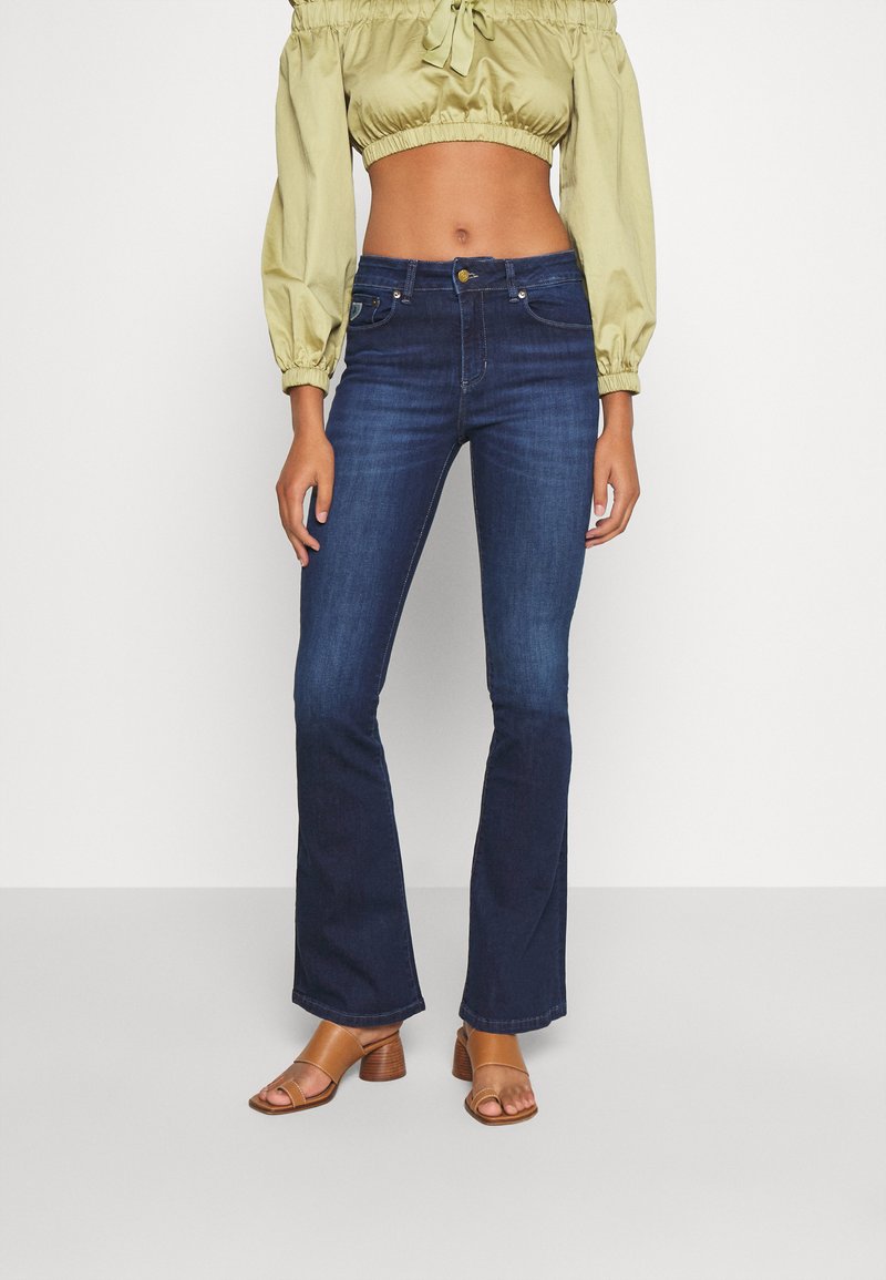 LOIS Jeans RAVAL - Flared Jeans - dark stone/dark-blue denim - Zalando.ch