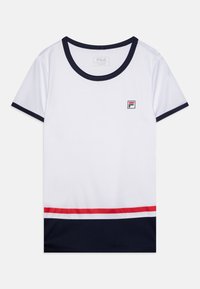 Fila ELISABETH GIRLS - Sports T-shirt - white/navy/white - Zalando