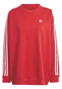 adidas Originals 3-STRIPES OVERSIZED CREW - Sweatshirt - better scarlet ...
