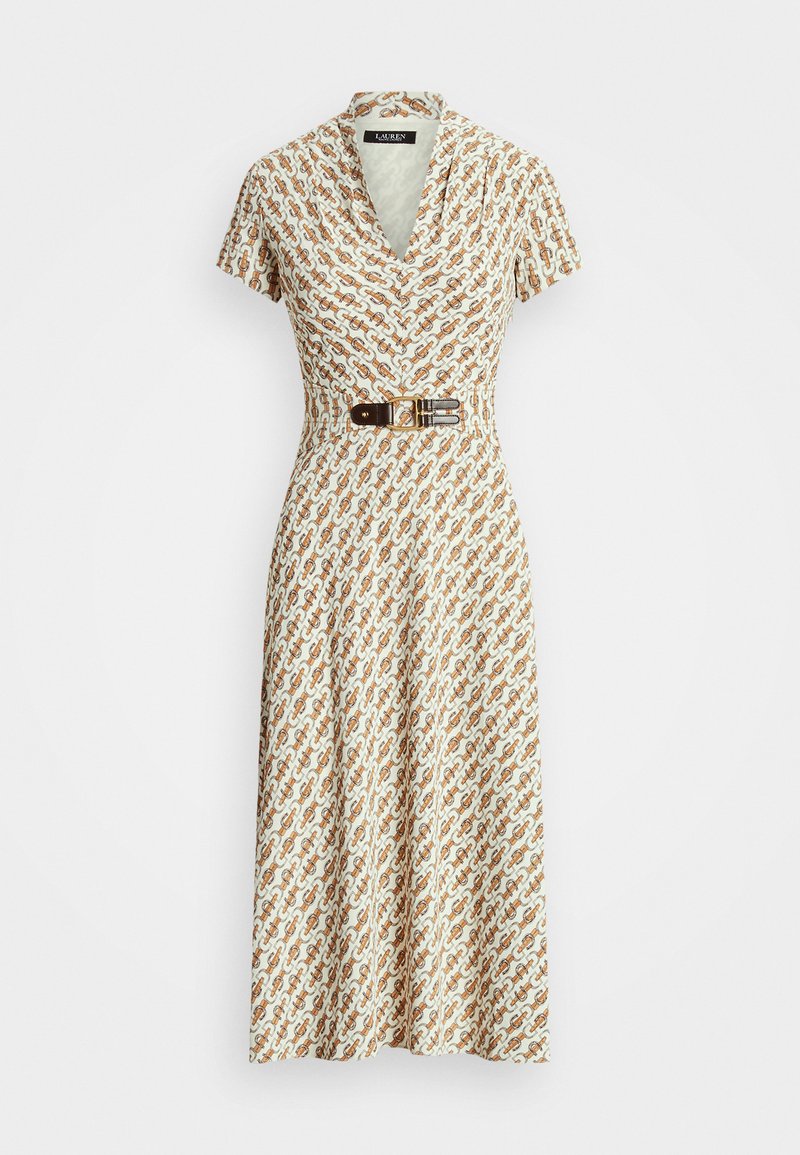 Lauren Ralph Lauren ELMAND SHORT SLEEVE DAY DRESS - Day dress - cream multi/off-white - Zalando