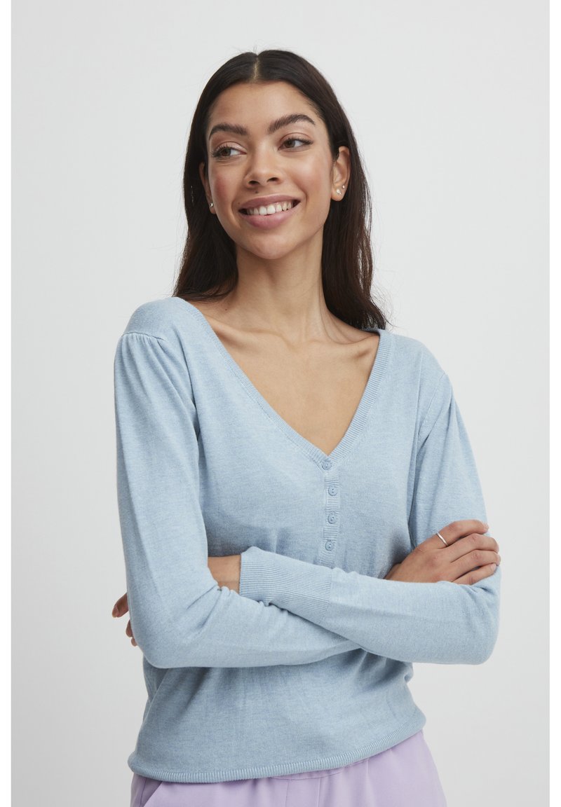 b.young BYMMPIMBA1 BUTTON - Jumper - blue bell melange/blue - Zalando.de