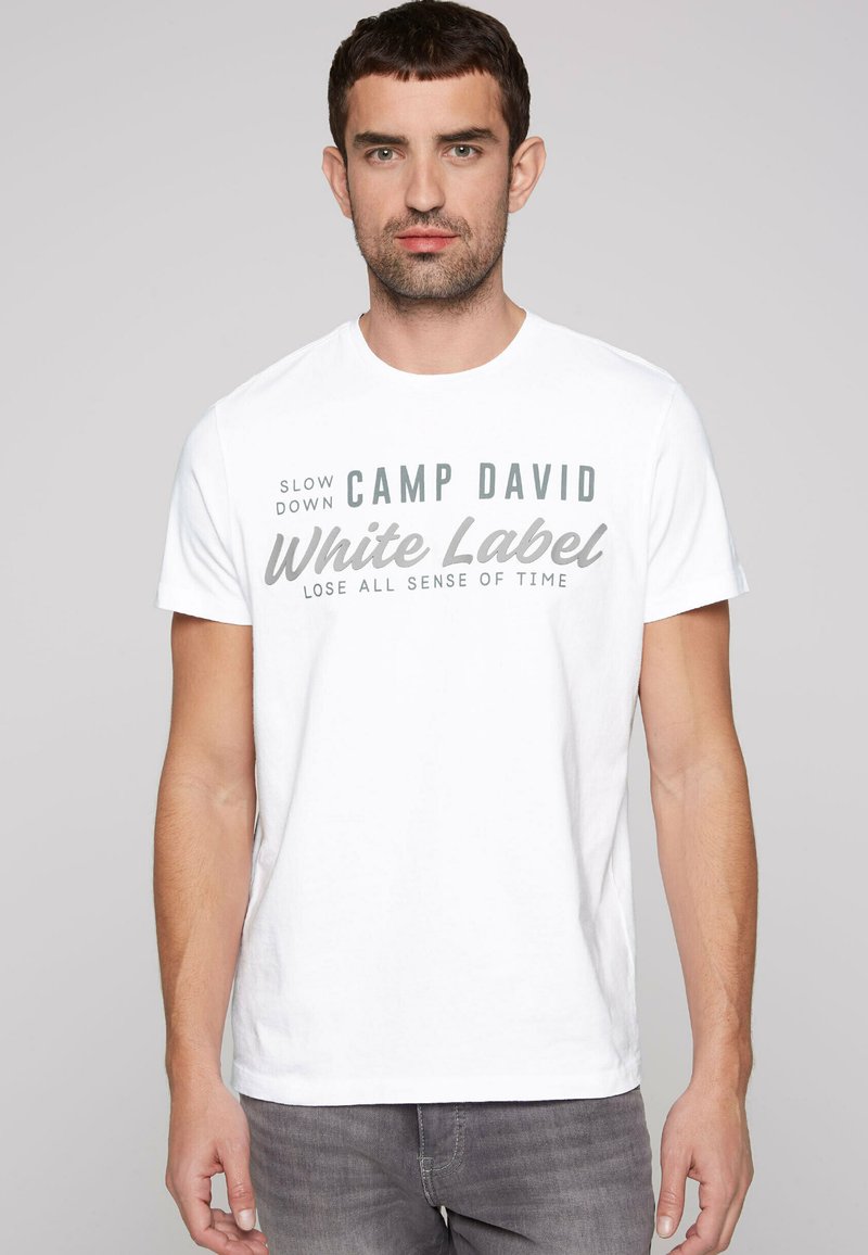 Camp David WORDING - Print T-shirt - opticwhite/off-white - Zalando