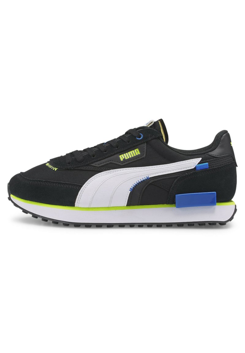 Puma FUTURE RIDER DISPLACED - Zapatillas - black white lime squeeze ...