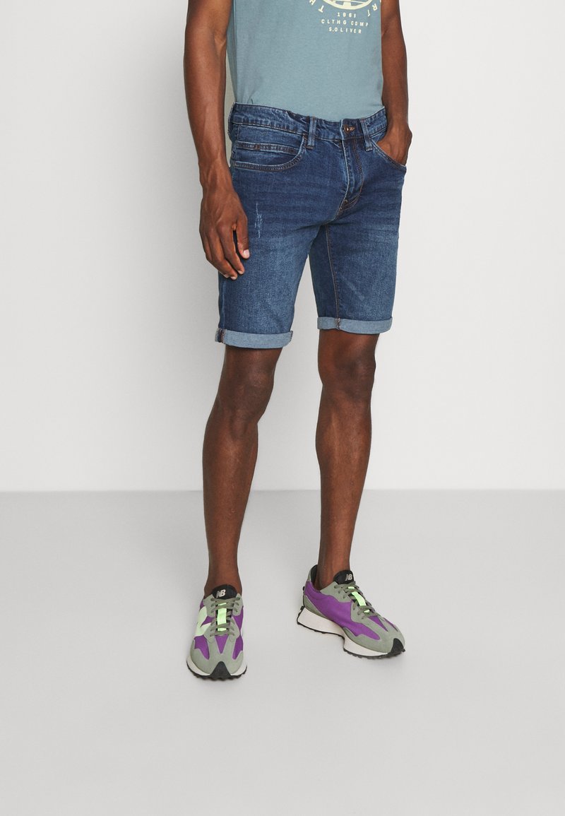 INDICODE JEANS INKADEN - Denim shorts - medium indigo/blue denim ...