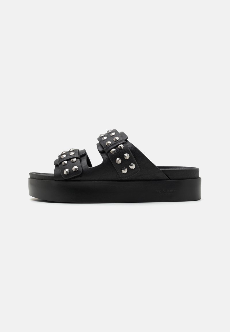 rag & bone GEO STUD PLATFORM SLIDE - Sandaler - black/svart - Zalando.no