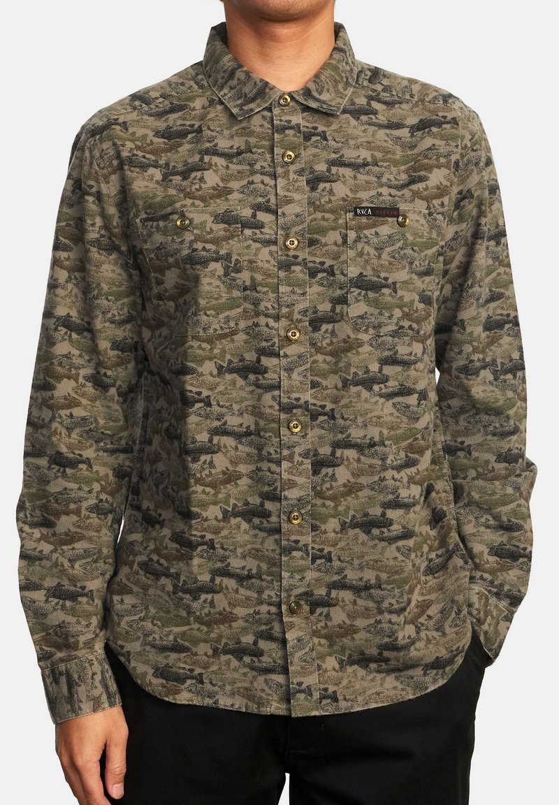 RVCA HORTON FISH CAMO FLANNEL MANCHES LONGUES - Hemd - green/grün ...