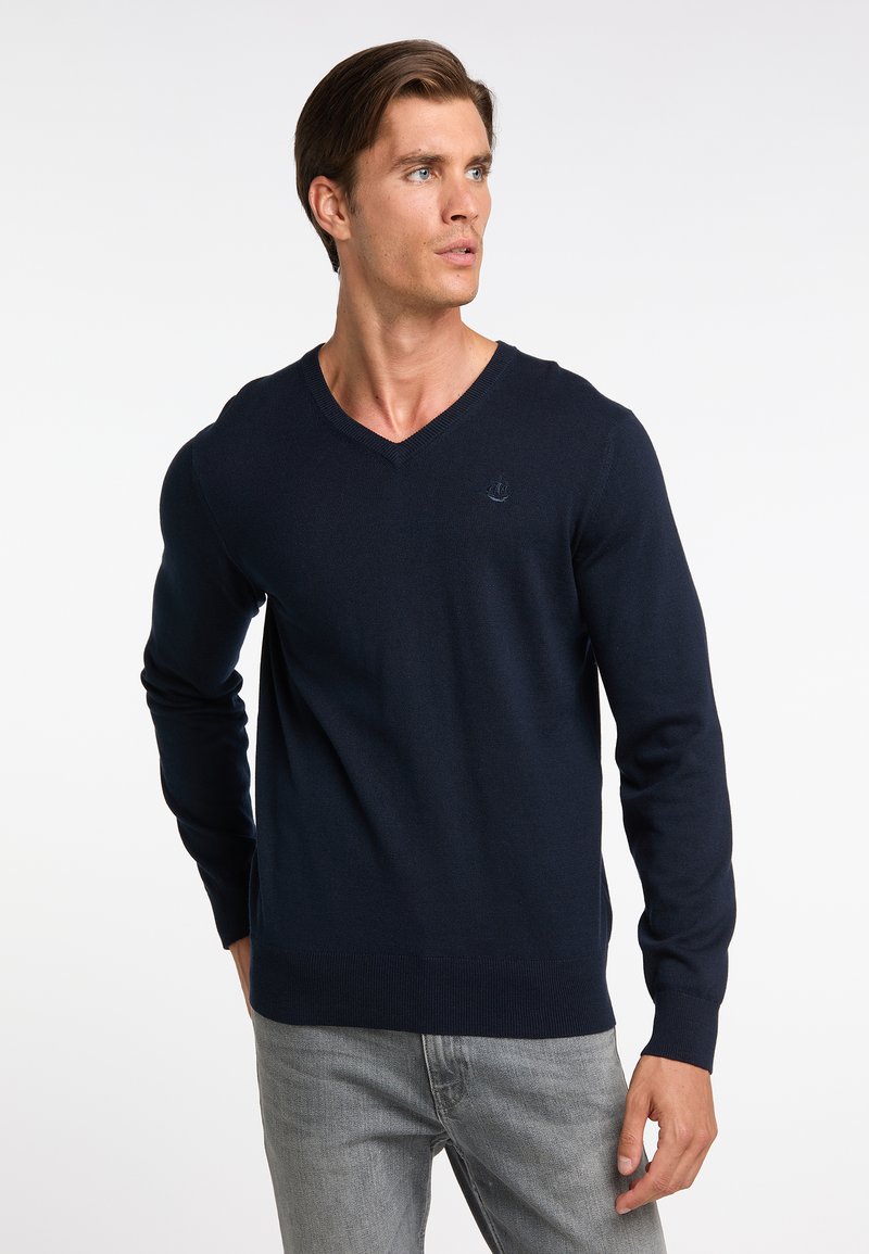 DreiMaster MARKANI - Strickpullover - marine/dark-blue denim - Zalando.de