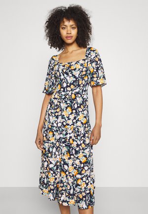 FS Collection FS COLLECTION FLORAL PRINT SLEEVE WRAP MIDI - Robe de ...