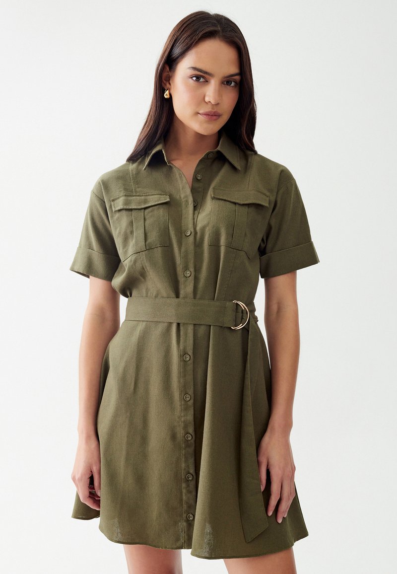 CALLI HAILEE - Robe chemise - khaki/vert foncé - ZALANDO.FR