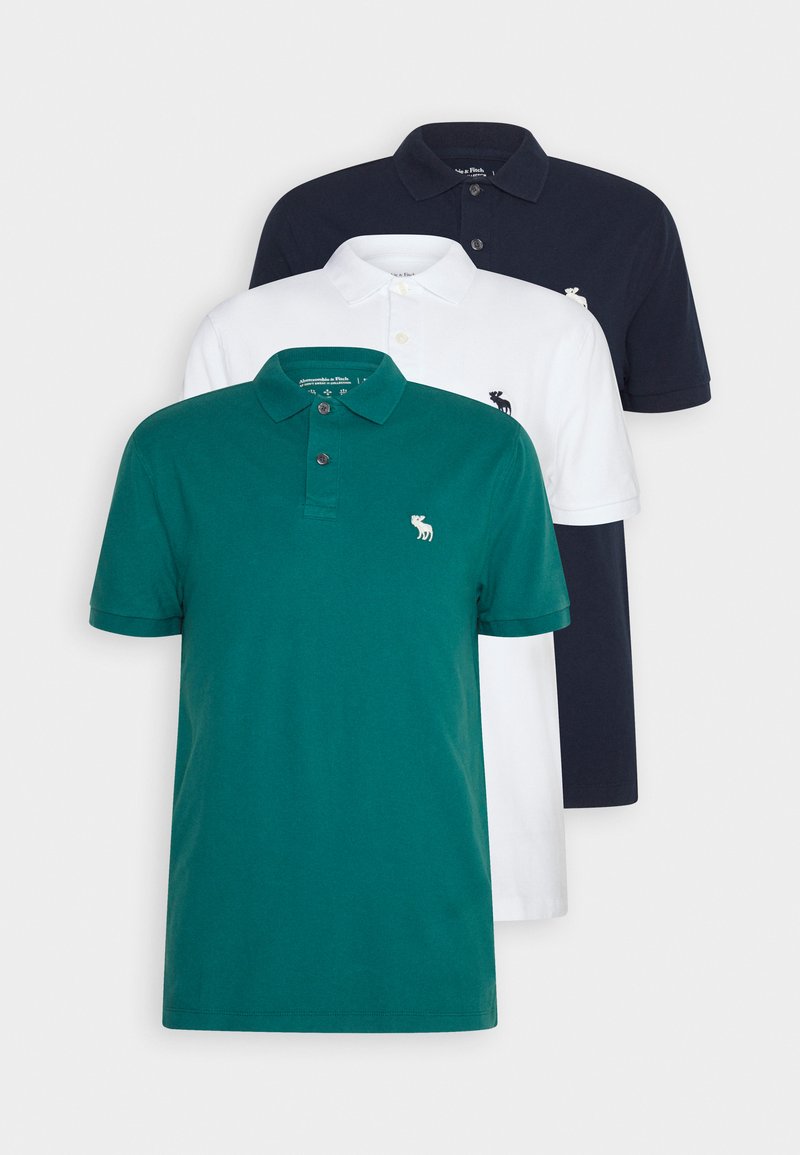 Abercrombie & Fitch CORE 3 PACK - Pólóing - white/green/blue/fehér ...