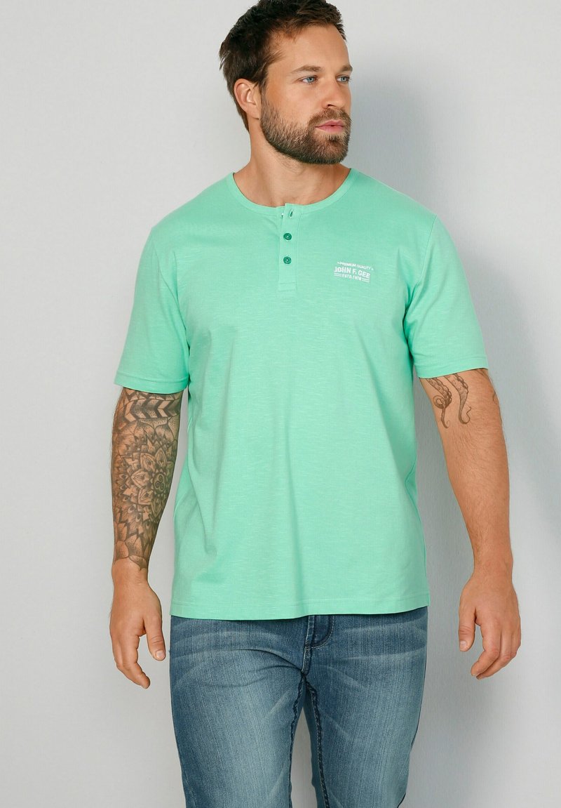 John F. Gee HENLEY - T-shirts basic - jade/grøn - Zalando.dk