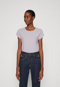 Abercrombie & Fitch ICON CREW 3 PACK - T-Shirt basic - white/grey/lilac/weiß - Zalando.ch