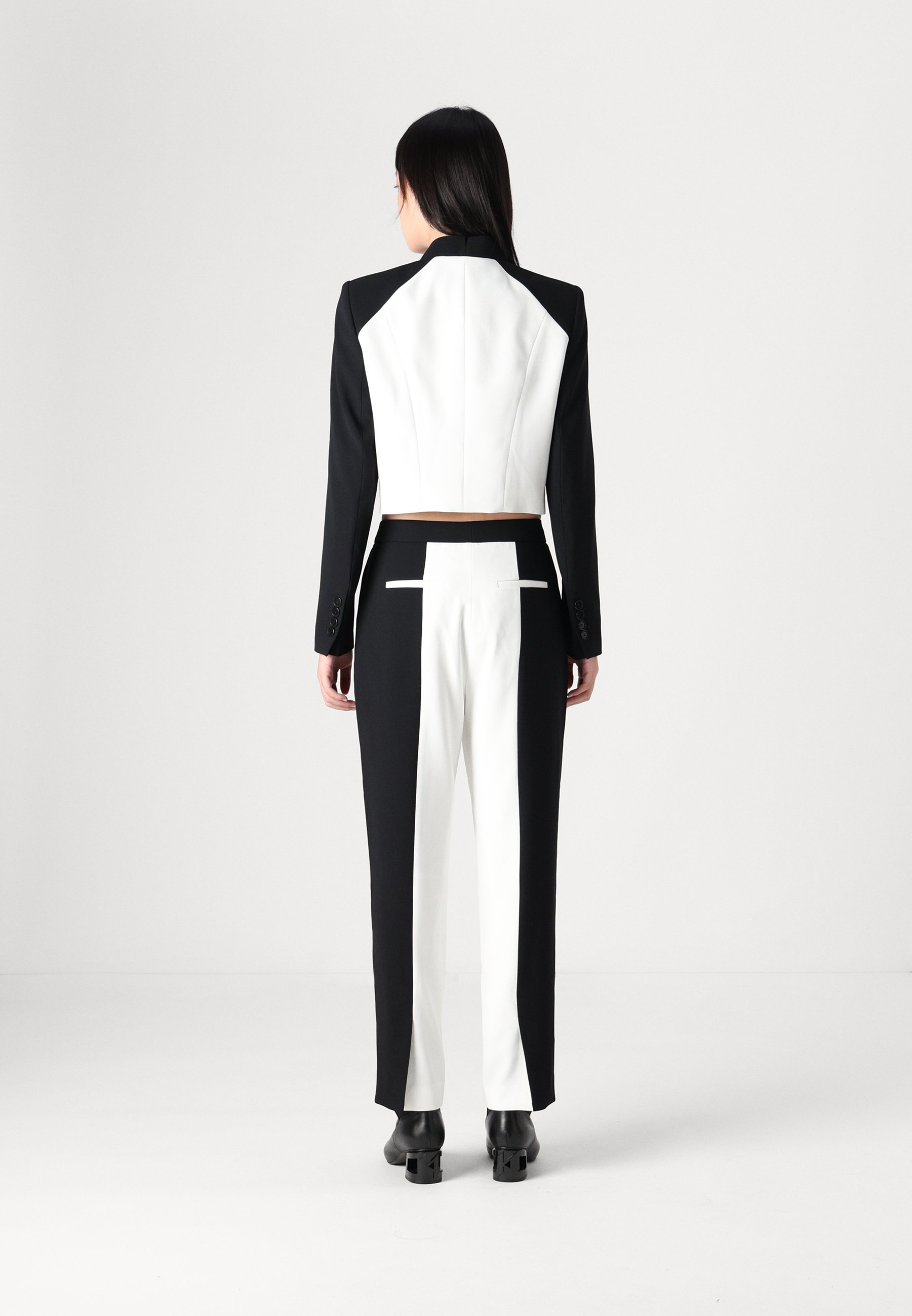 Black and white cigarette trousers store