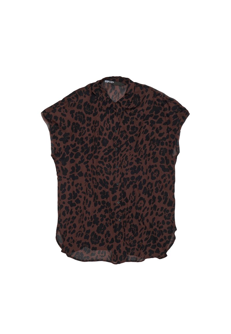 BIMBA Y LOLA MURCIELAGO FLUIDA LEOPARD BIG OSCURO - Blusa - leopard big ...