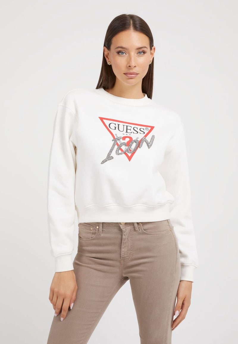 Guess LOGO ICON - Sweatshirt - bianco/weiß - Zalando.de