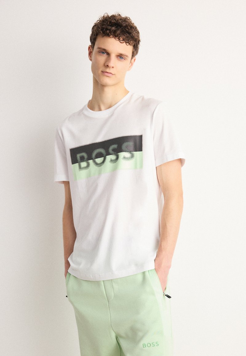 BOSS TEE 9 - Print T-shirt - white - Zalando.ie