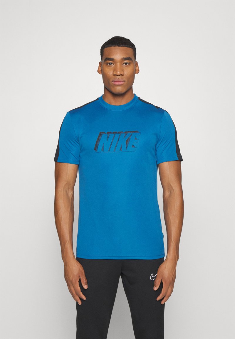 Nike Performance Academy Sport T Shirt Industrial Blue Black Blau