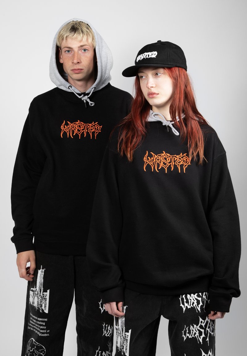 Wasted Paris HOODIE TELLY FEELER UNISEX - Sweatshirt - black/ash grey ...