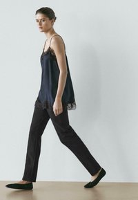 Massimo Dutti LINGERIE-STYLE WITH CONTRAST LACE DETAIL - Top - mottled ...