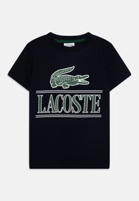 Lacoste TEE BIG CROCO AND SCRIPT - T-Shirt print - white/weiß - Zalando.ch