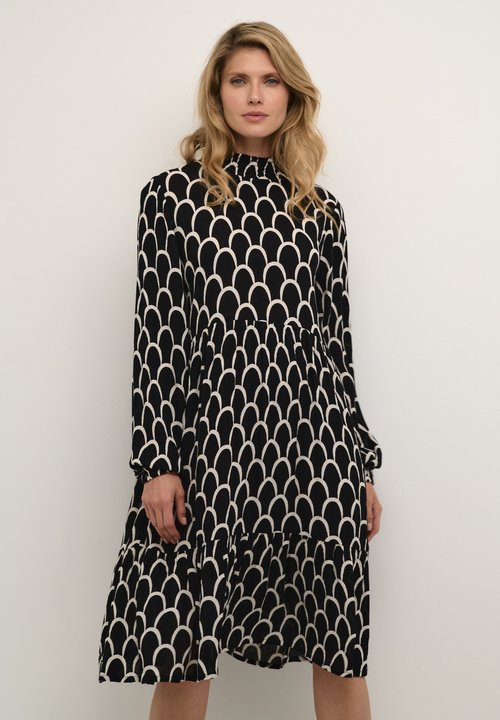 Kaffe KAKARINA AMBER - Vapaa-ajan mekko - black and brown animal print ...