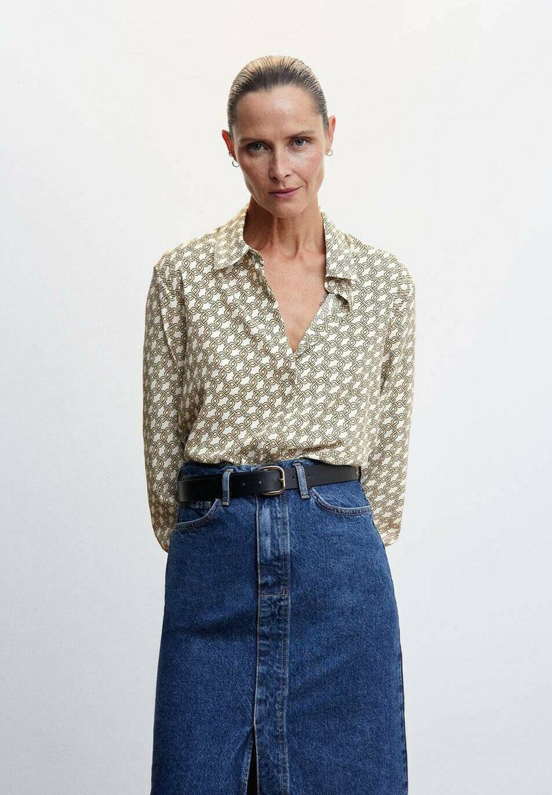 Mango BASIC - Button-down blouse - guld/gold-coloured - Zalando