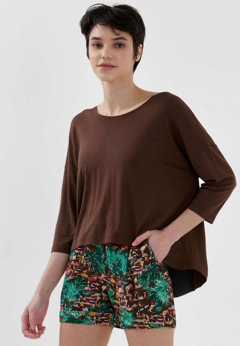 anou anou ALLOVER PRINT - Shorts - brown/marrón - Zalando.es