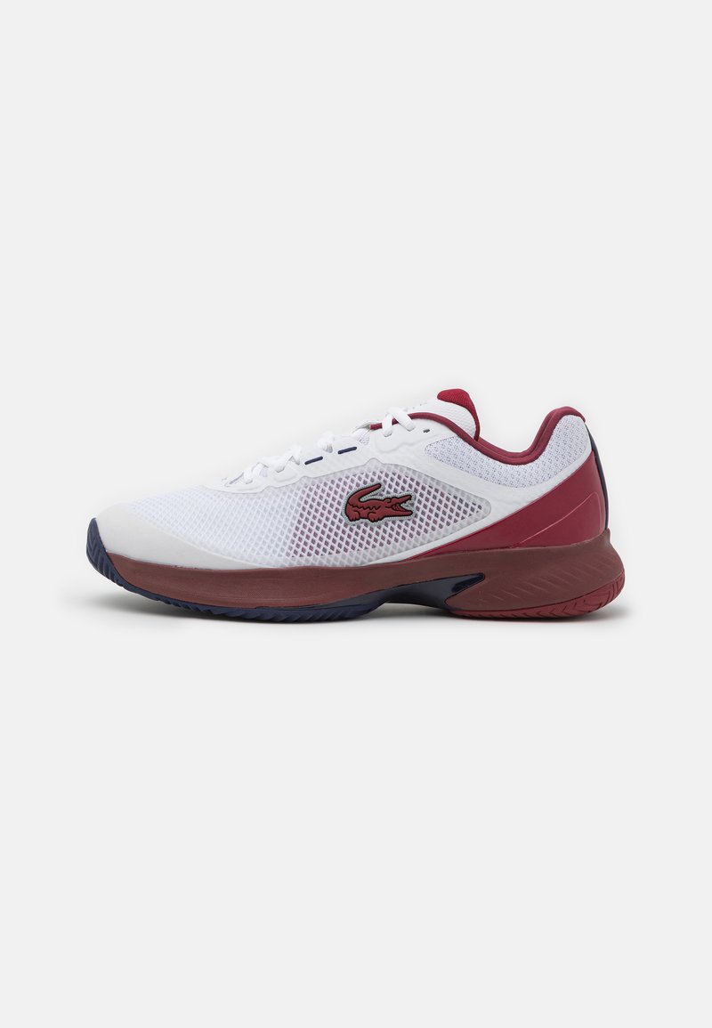 Lacoste Sport TECH POINT - Clay court tennis shoes - white/burgundy ...