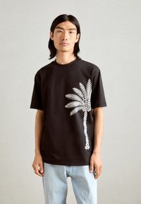 Scotch & Soda PALM TREE EMBROIDERY - Triko s potiskem - black/černá ...