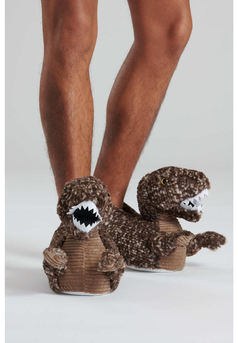 Loungeable UNISEX NOVELTY T-REX - Hausschuh - brown/braun - Zalando.de