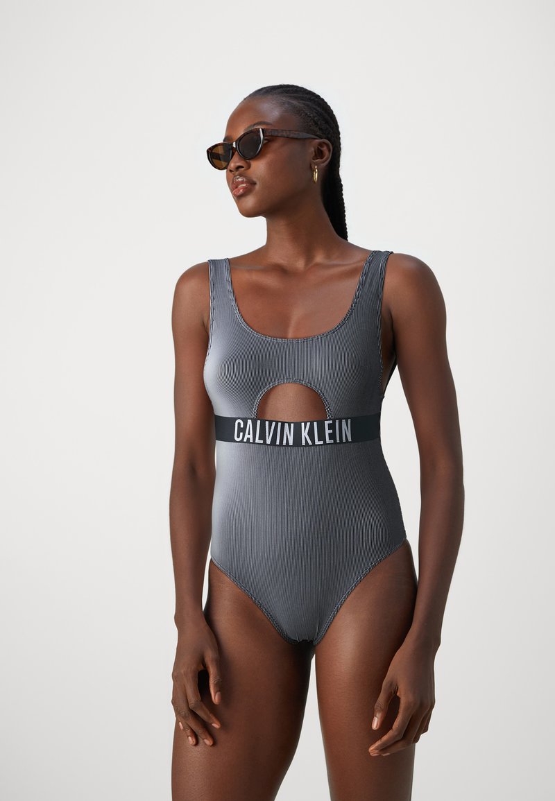 Calvin Klein Swimwear One Piece Badeanzug Black Schwarz Zalando De