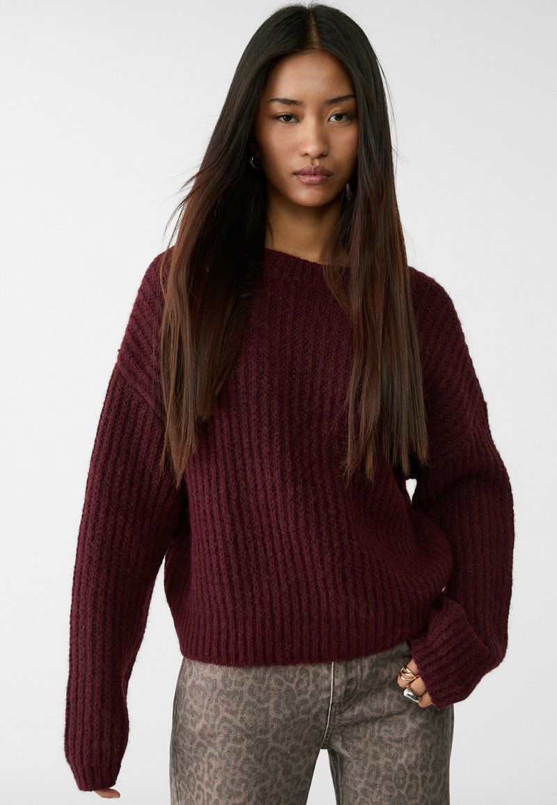Stradivarius Strickpullover - bordeaux - Zalando.ch