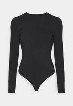 Abercrombie & Fitch SEAMLESS CREWNECK BODYSUIT - Hosszú ujjú felső - black beauty/fekete ...