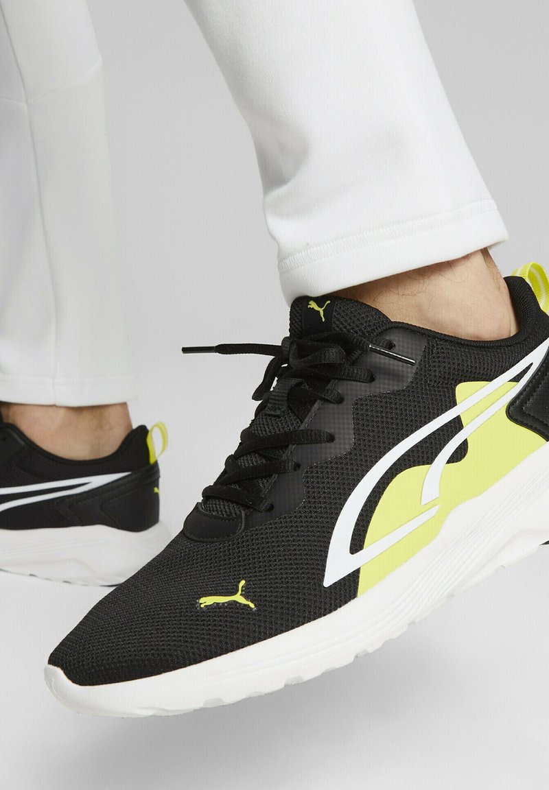 Puma ALL DAY ACTIVE - Training shoe - black white yellow burst/black ...