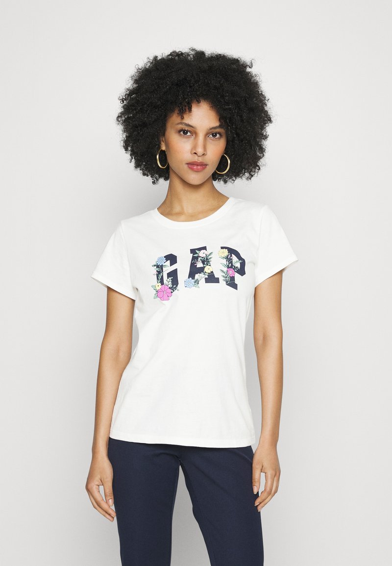 GAP Petite TEE - Print T-shirt - logo/white - Zalando.ie