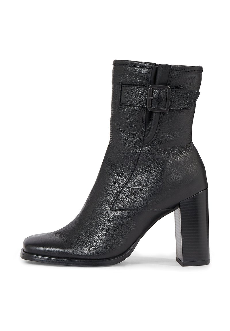 Calvin Klein Jeans HEEL BUCKLE LTH - Classic ankle boots - triple black ...