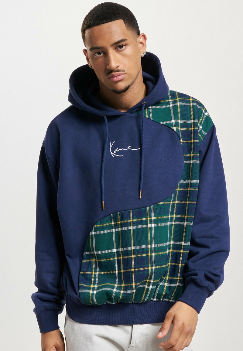 Karl Kani SMALL SIGNATURE WAVY BLOCK - Kapuzenpullover - navy dark ...